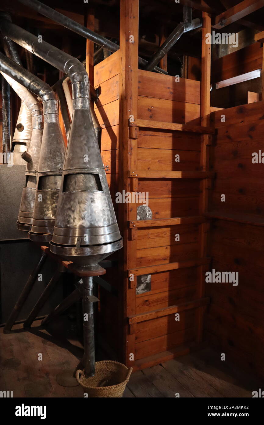 Rice mill museum housing old industrial machines for sorting and ...