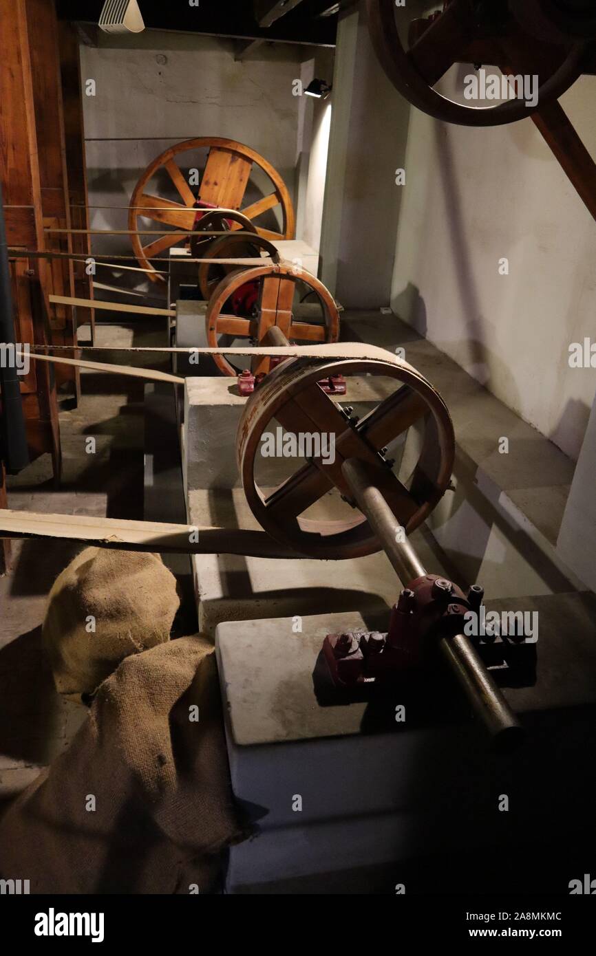 Rice mill museum housing old industrial machines for sorting and ...
