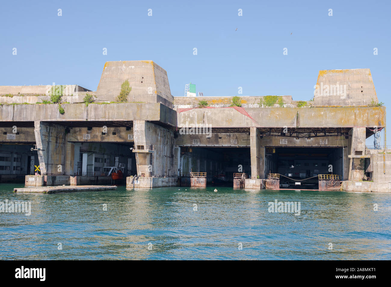Submarine base in Lorient harbor, Morbihan in Brittany Stock Photo - Alamy