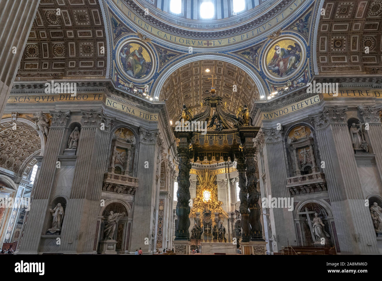 Rome, Italy - June 22, 2018: Panoramic view of interior of Papal ...