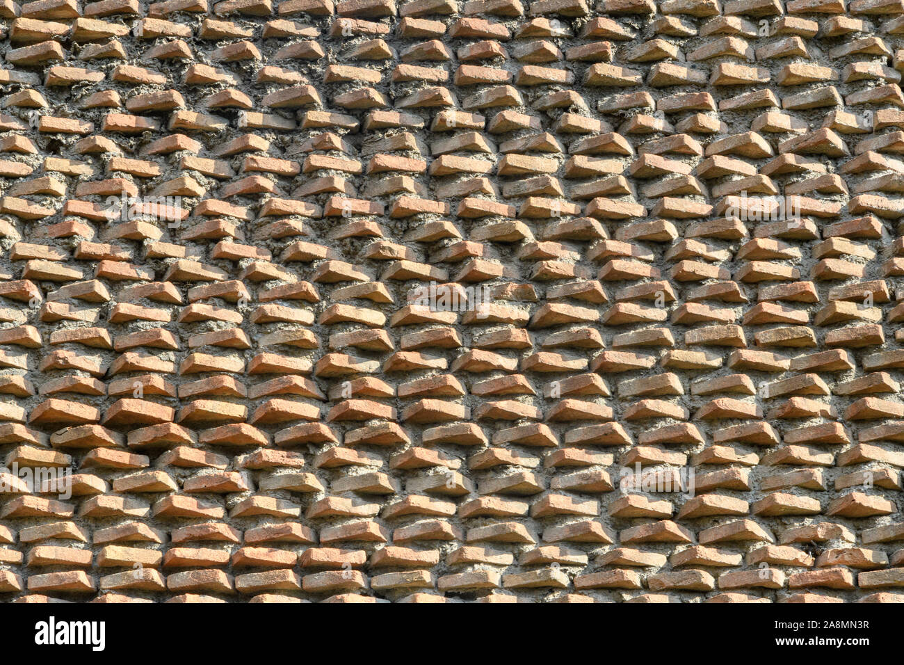 A fragment of the original brickwork of burnt bricks built by Ancient ...