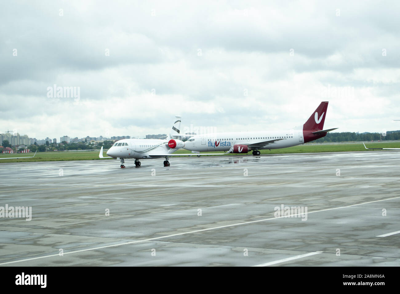 Water Salute for AirTran first flight Stock Photo - Alamy