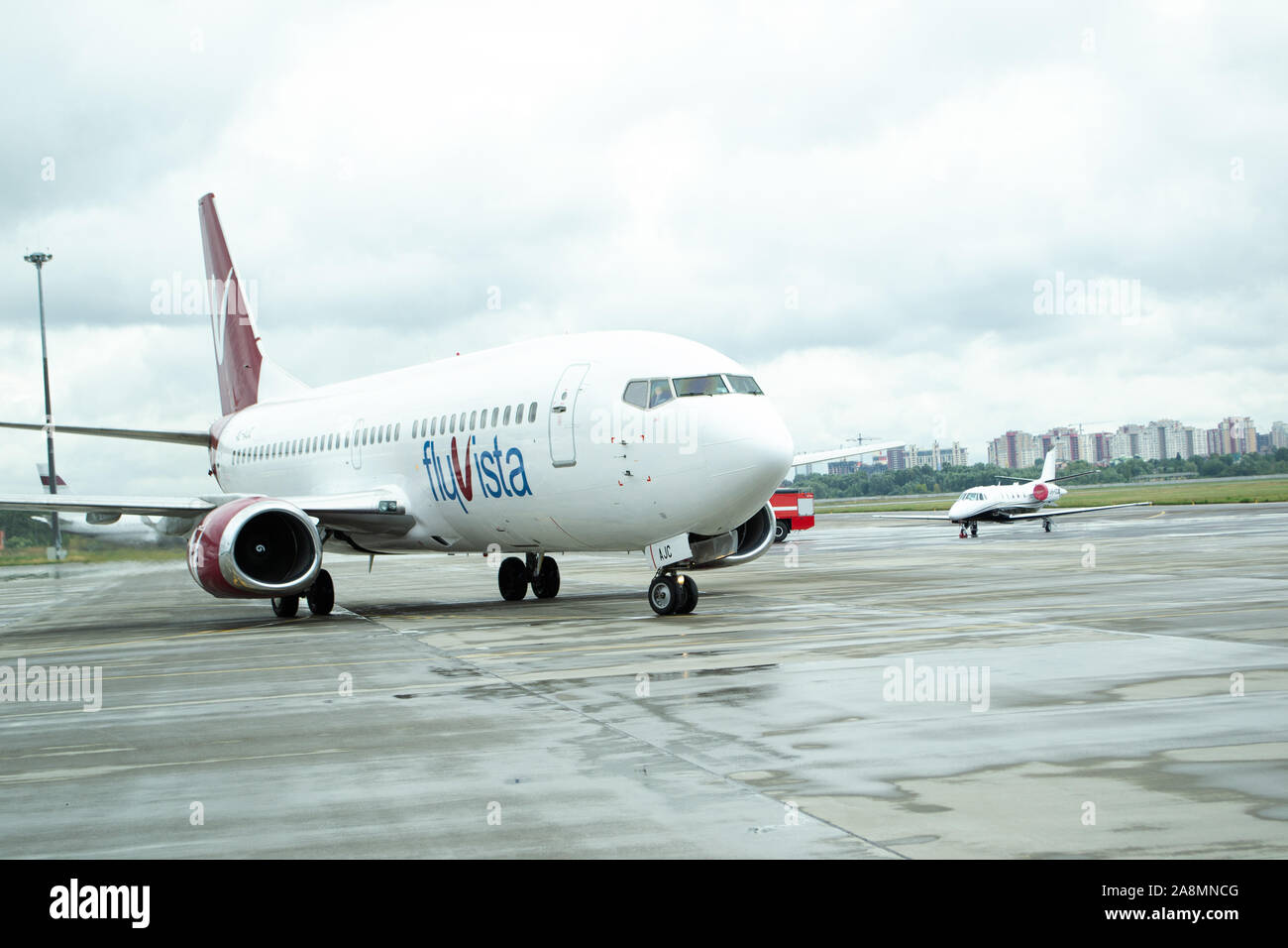 Water Salute for AirTran first flight Stock Photo - Alamy