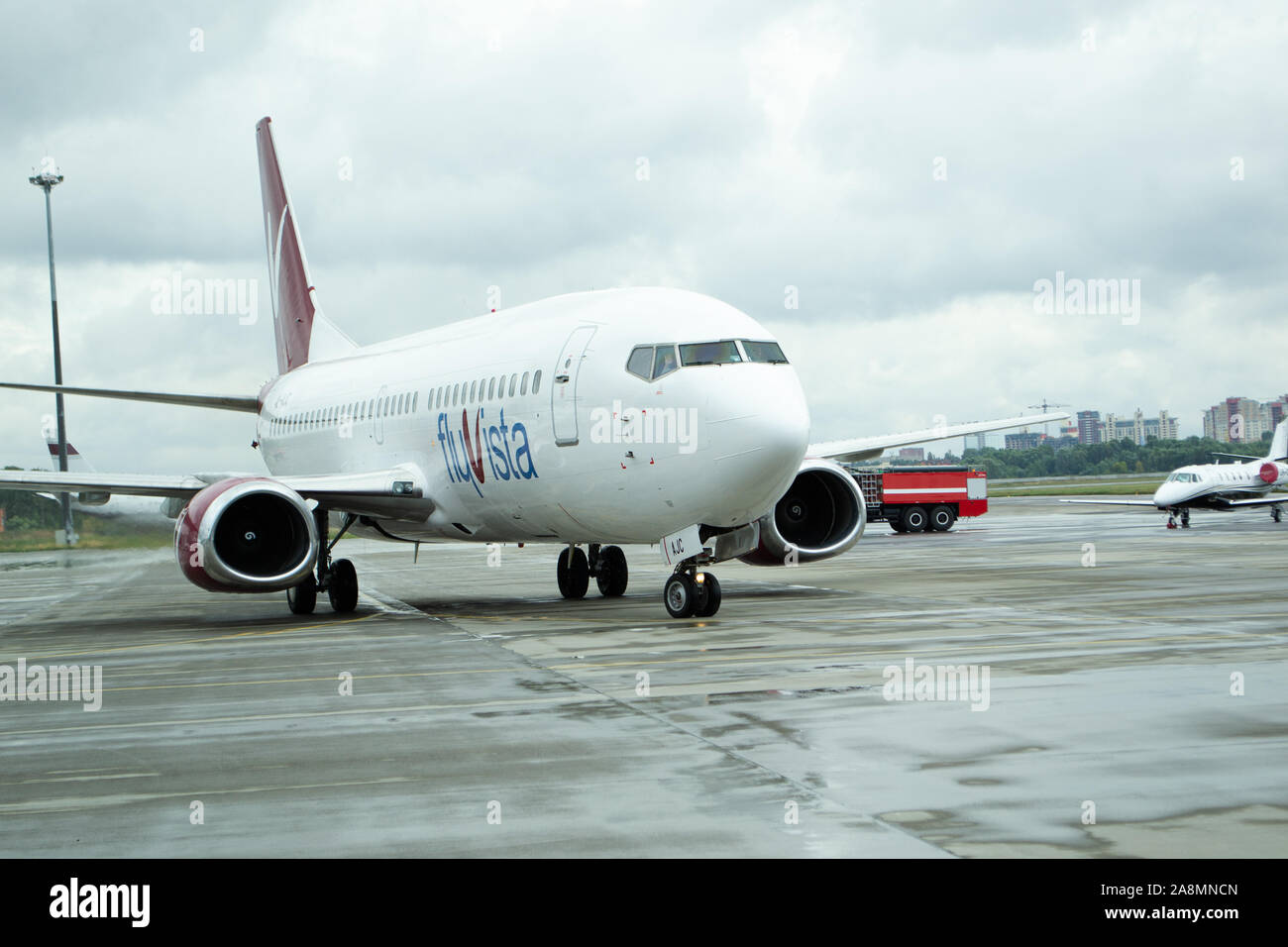 Water Salute for AirTran first flight Stock Photo - Alamy