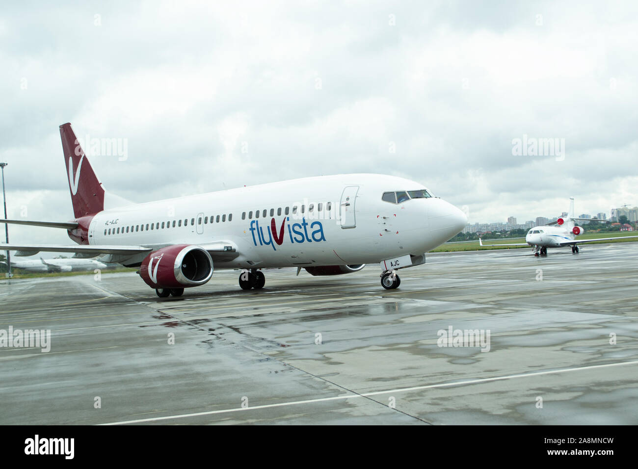 Water Salute for AirTran first flight Stock Photo - Alamy