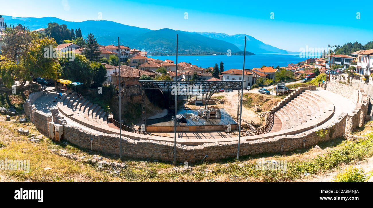 OHRID, MACEDONIA - AUGUST 7, 2019 : View of antique ancient ...
