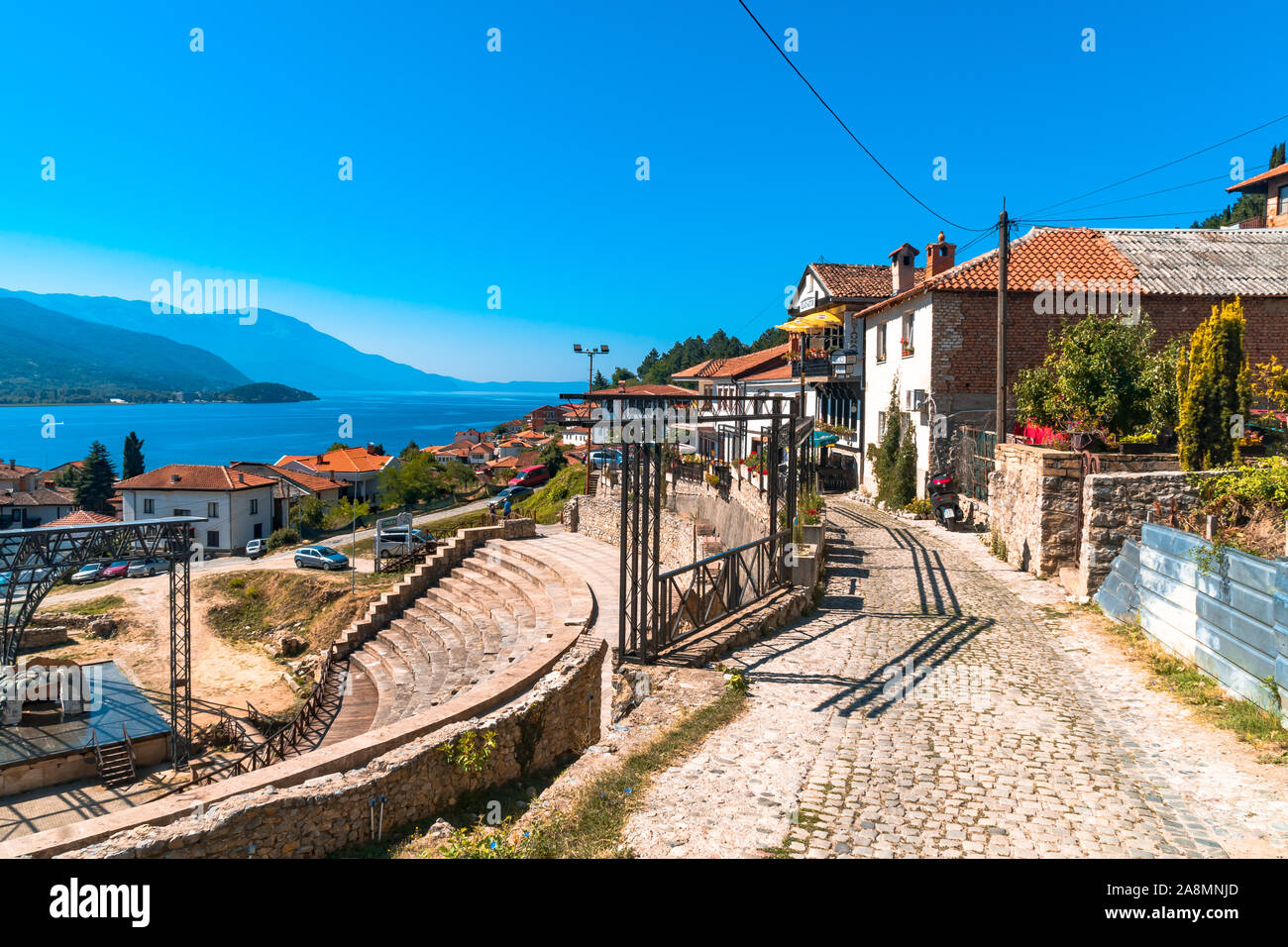 OHRID, MACEDONIA - AUGUST 7, 2019 : View of antique ancient ...