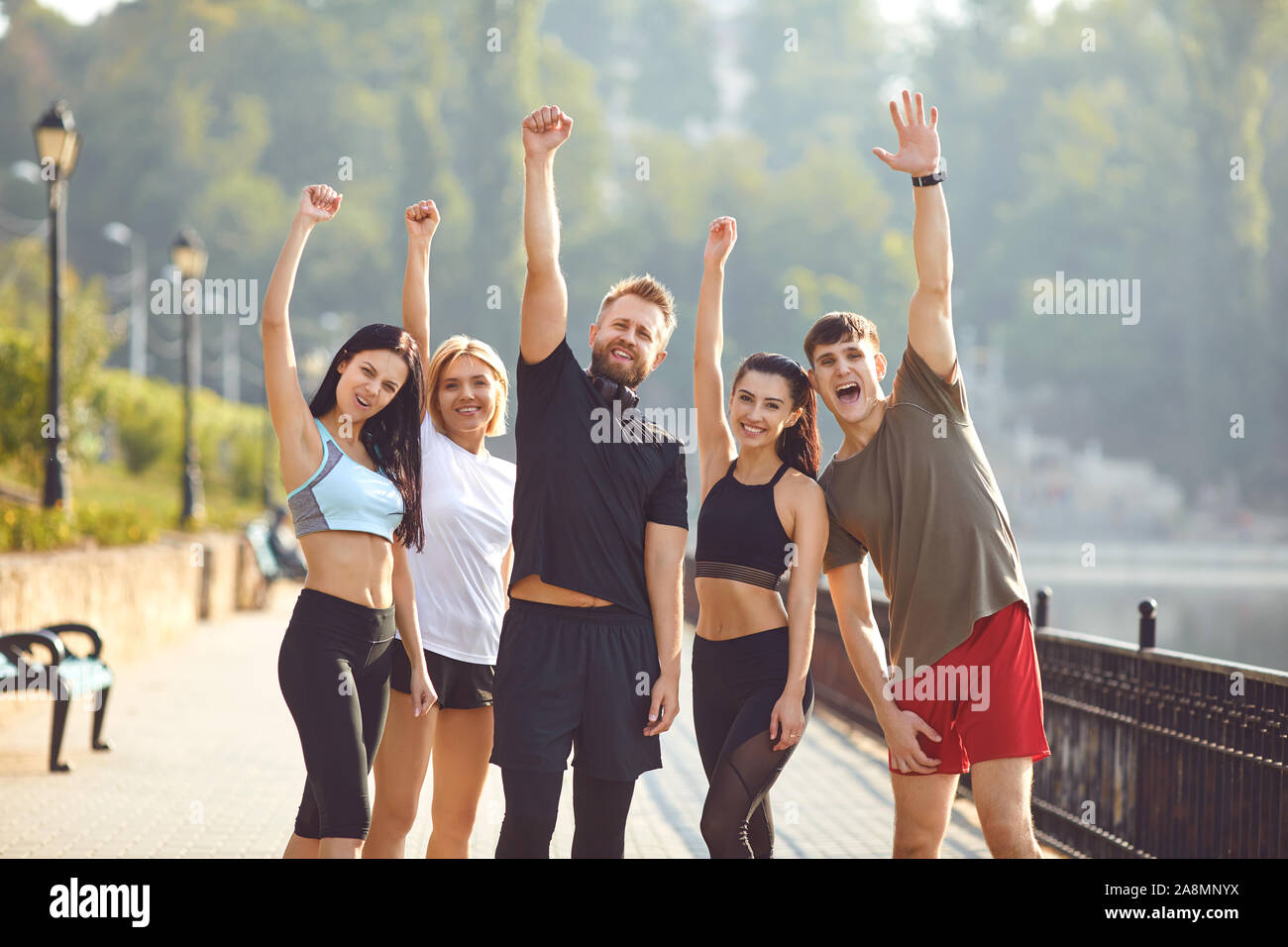 Young smiling athletes in hi-res stock photography and images - Alamy
