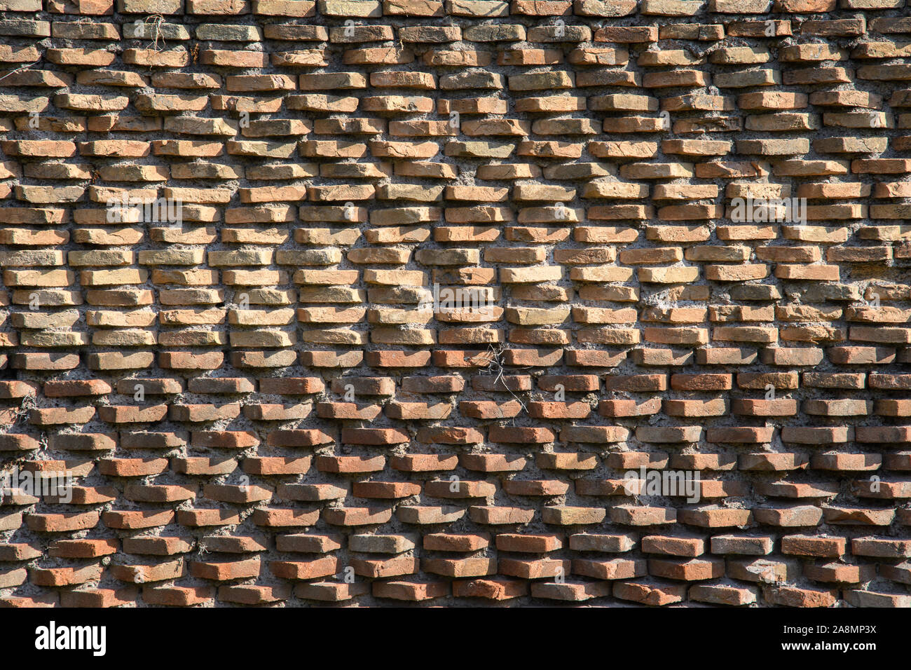 A fragment of the original brickwork of burnt bricks built by Ancient ...