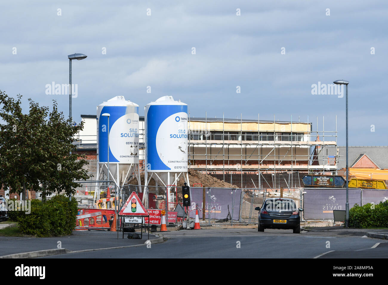 tarmac dry mortar silo on a building site Stock Photo - Alamy