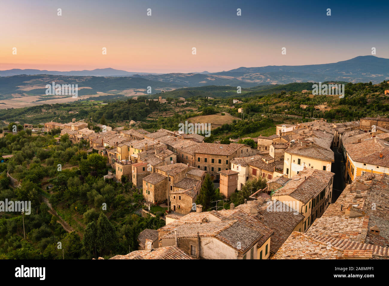 View of the antique Tuscan town and its surroundings Stock Photo - Alamy