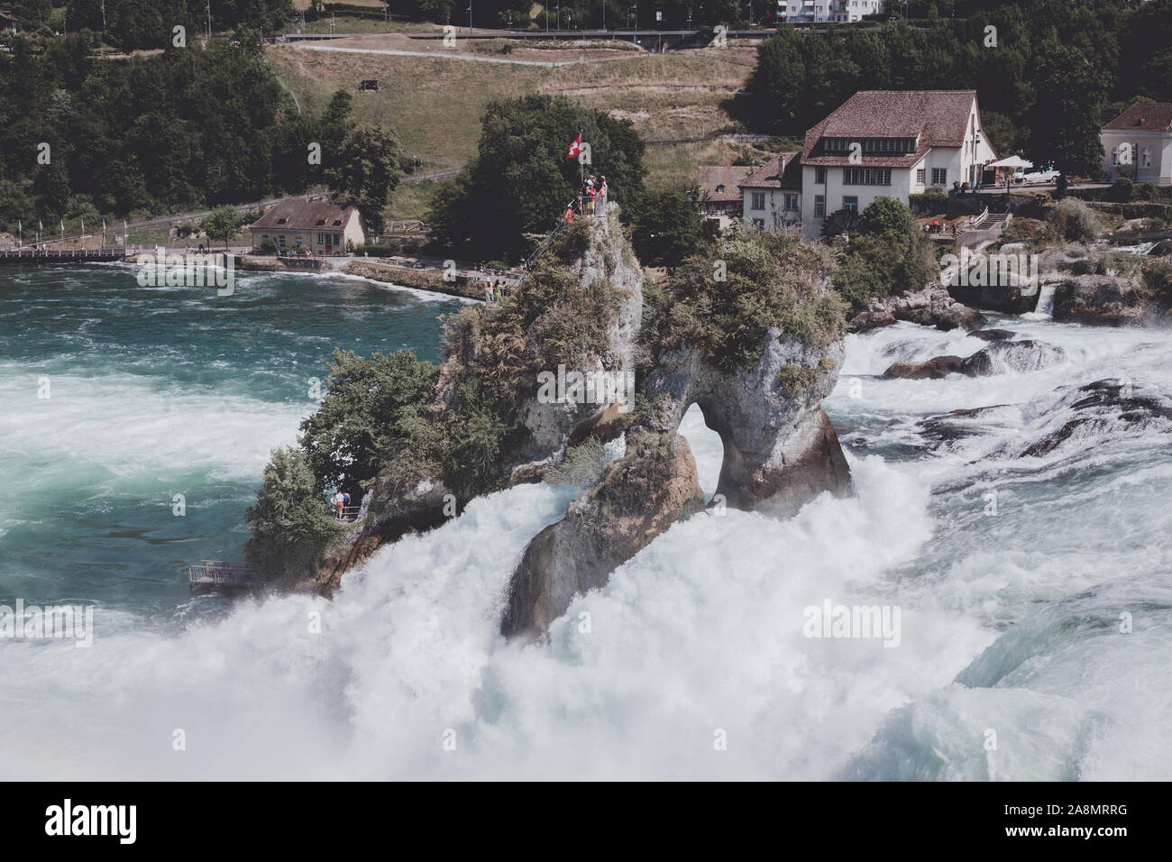 View from castle Laufen on Rhine Falls is the largest waterfall in ...