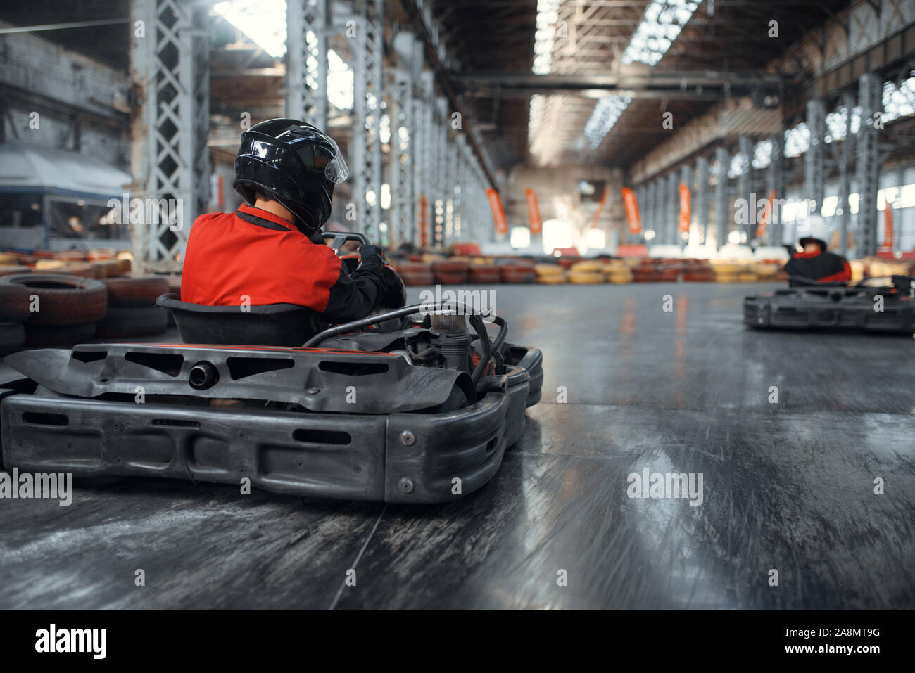 Indoor go kart helmet hi-res stock photography and images - Alamy