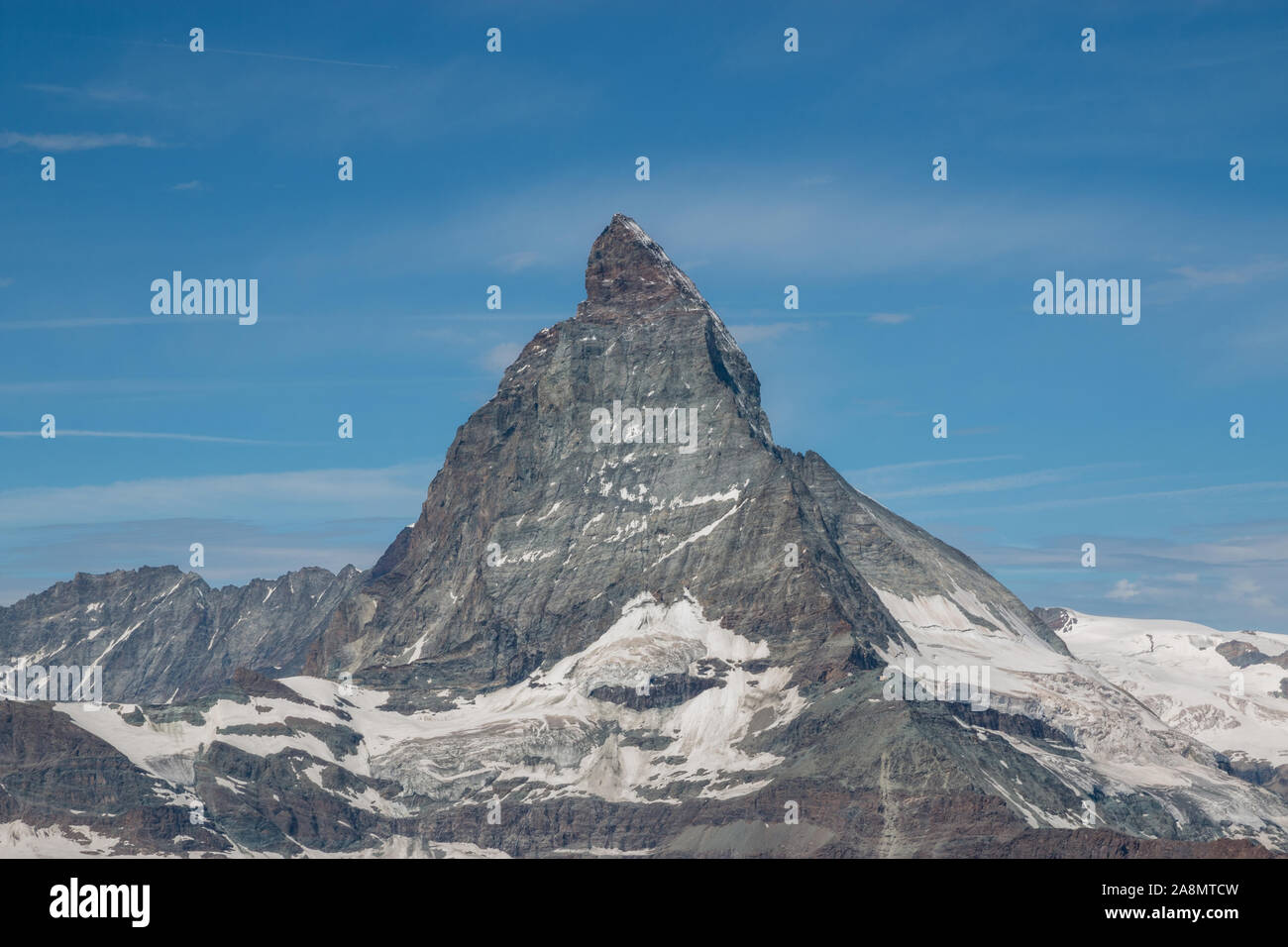 View closeup Matterhorn mountain, scene in national park Zermatt ...
