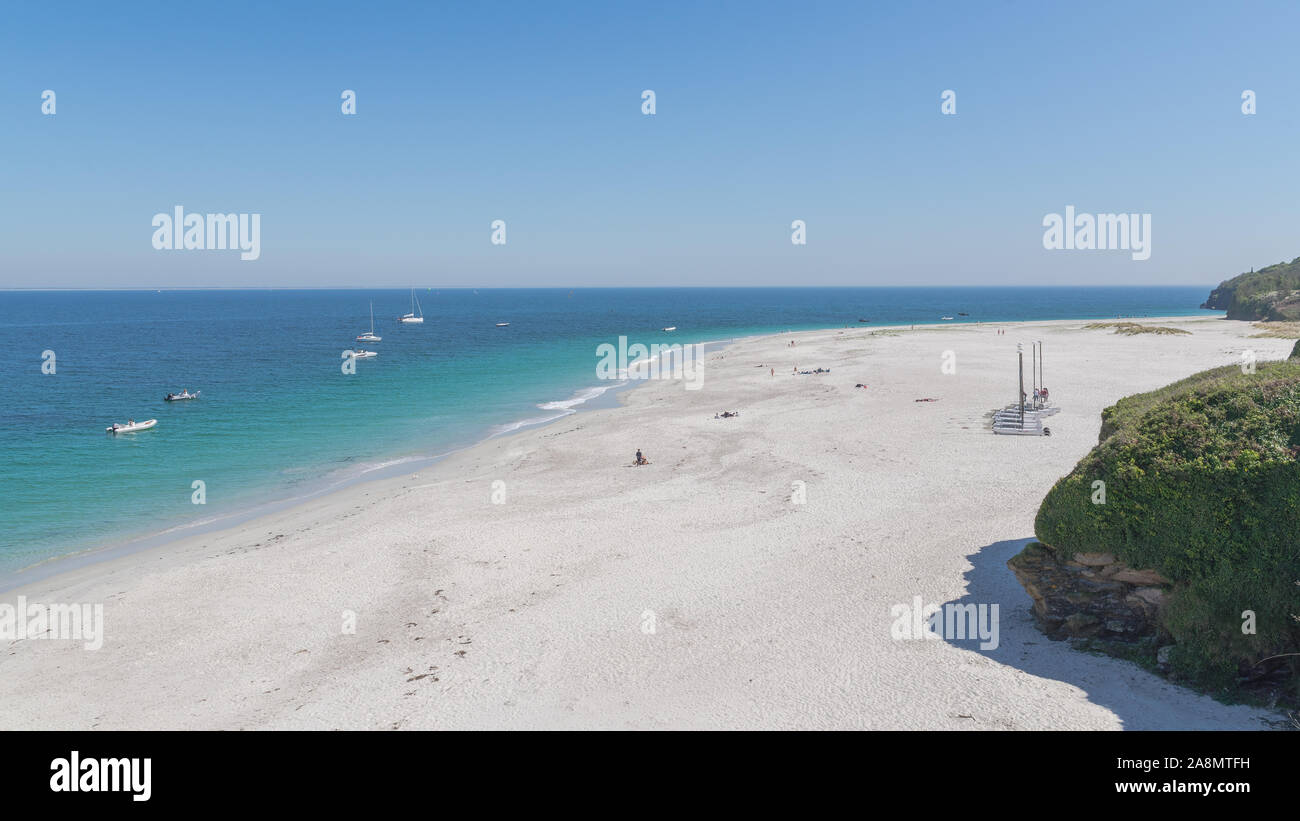 Beach, ile de Groix in Brittany, Plage des Grands Sables Stock Photo ...