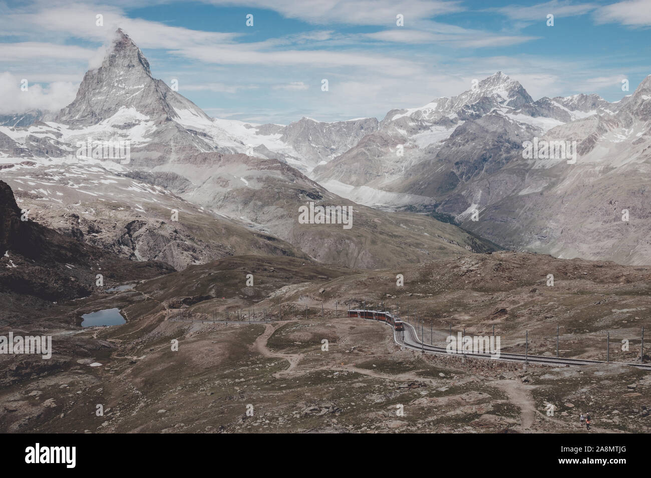 View closeup Matterhorn mountain, scene in national park Zermatt ...