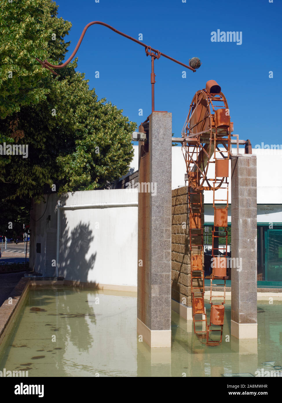One of several public artworks within the Mountain Town of Monchique in ...
