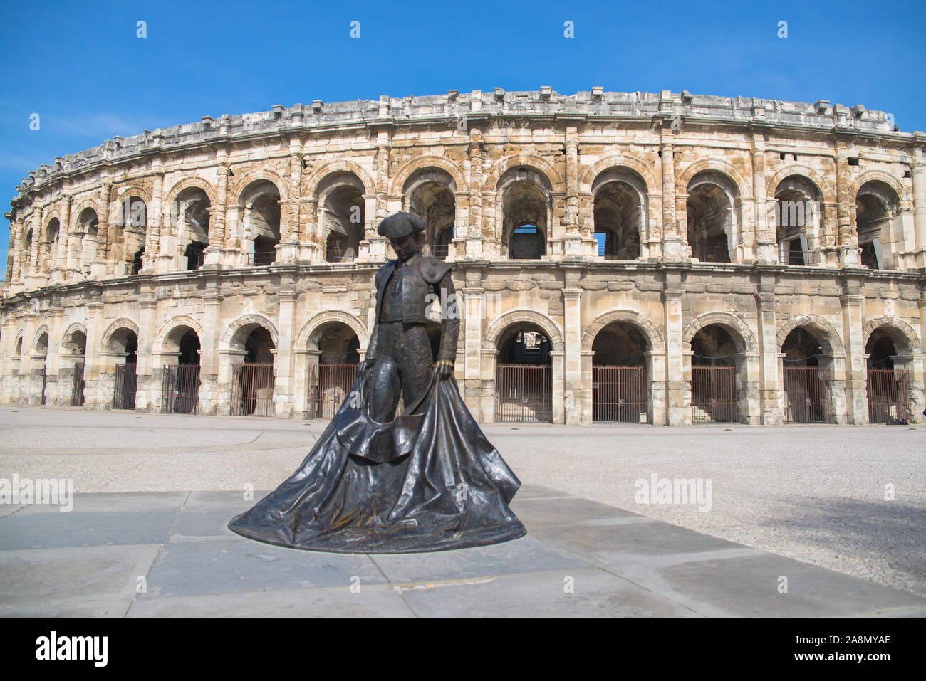 Nimes, Gard, the famous arenas, exterior facade Stock Photo - Alamy