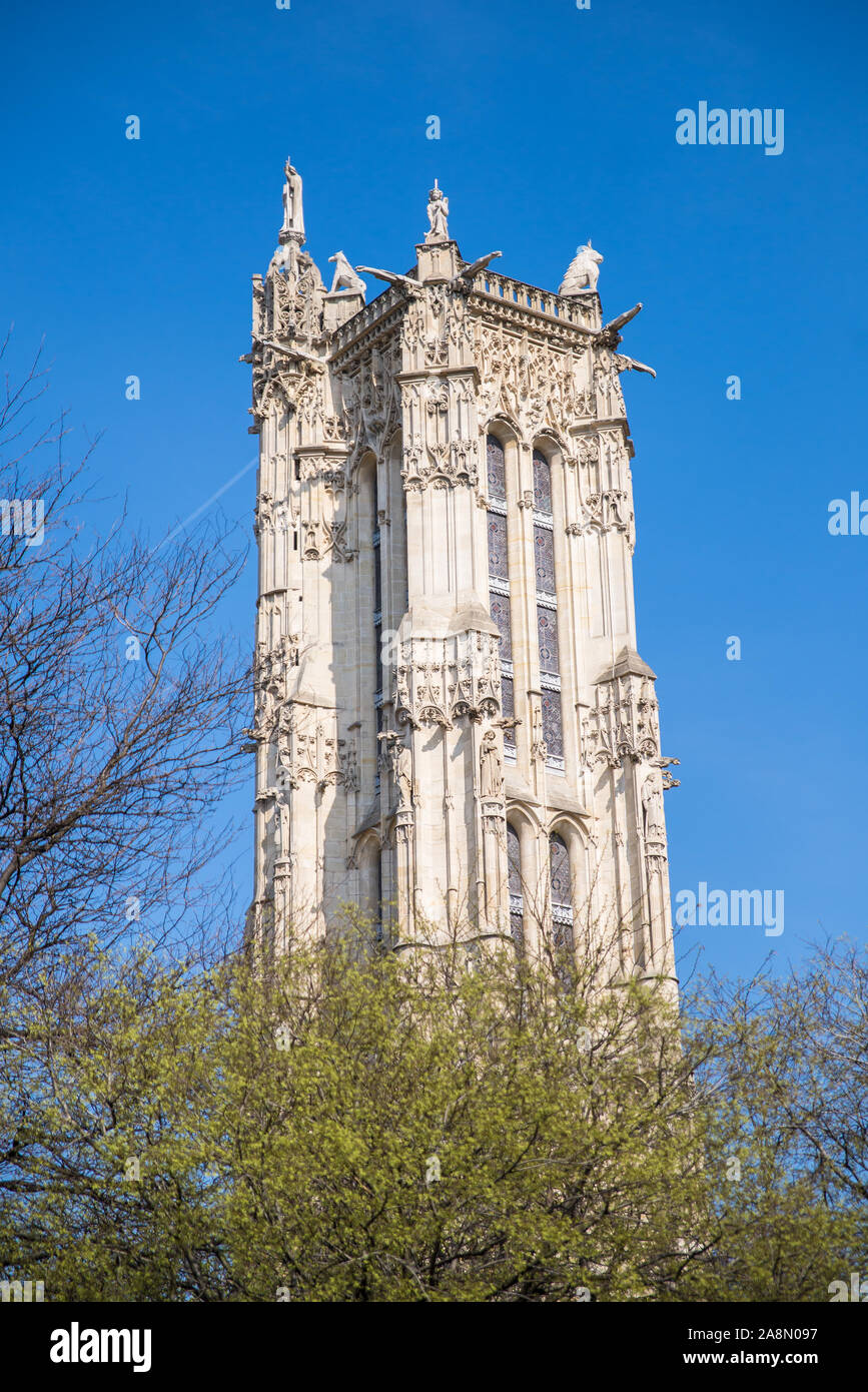 Paris, tour Saint-Jacques, tower Stock Photo - Alamy