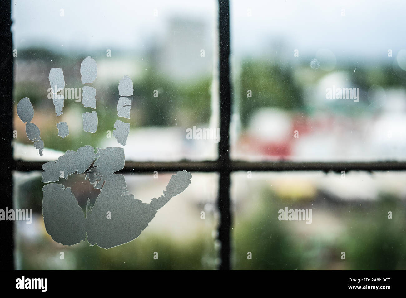 Hand On Snow Window High Resolution Stock Photography and Images - Alamy