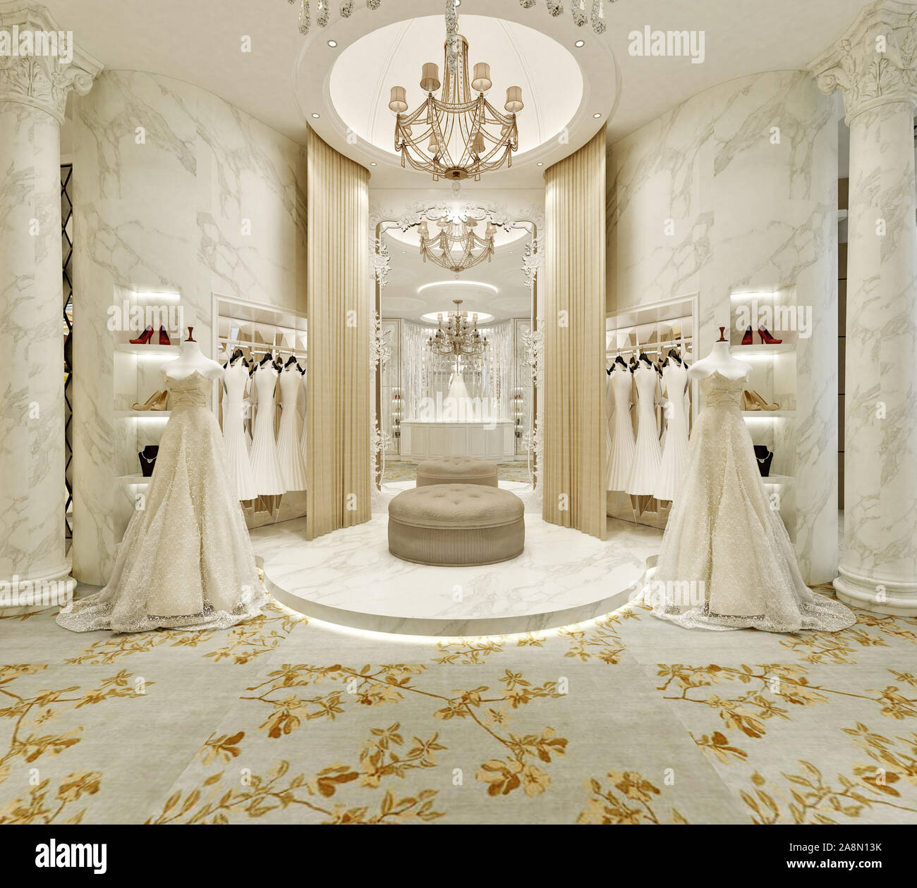 3d render of fashion shop Stock Photo - Alamy