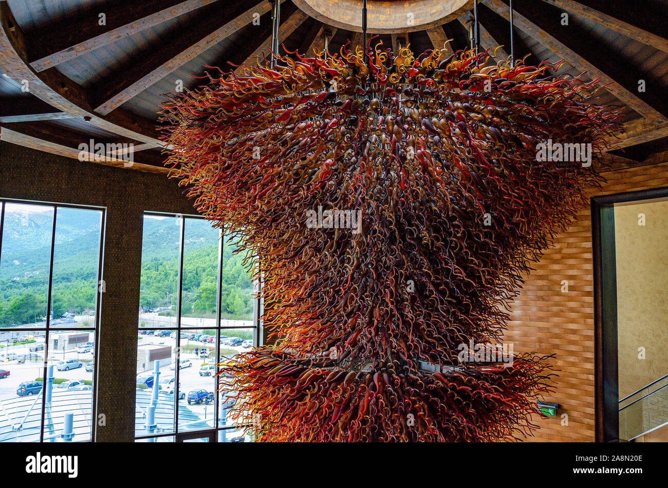 Interior view of the entrance to Regency Casino Mont Parnes and the ...