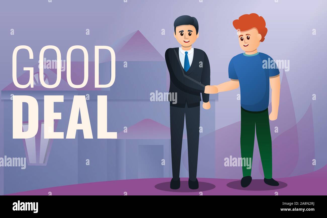 Good deal concept banner. Cartoon illustration of good deal vector ...