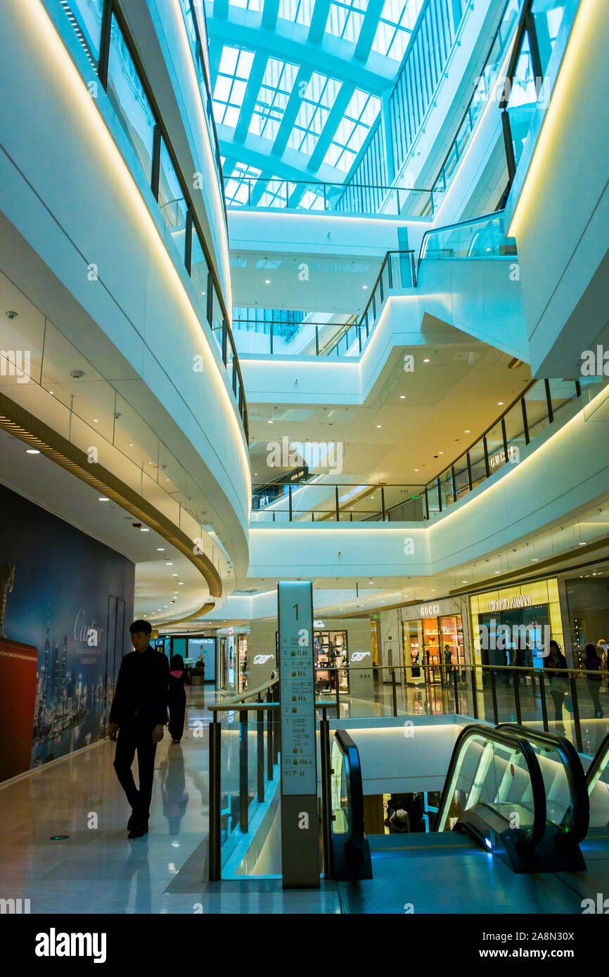 Shanghai, China, People, inside Luxury Shopping mall in Modern ...