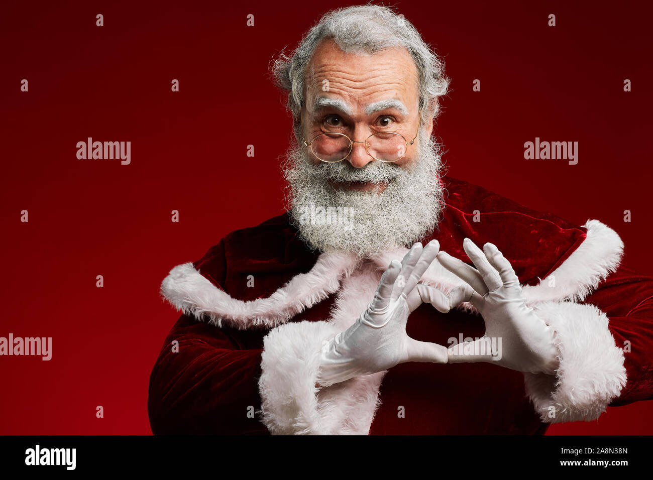 Love santa heart face hi-res stock photography and images - Alamy
