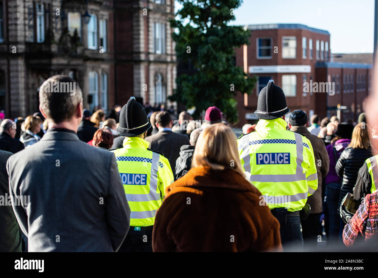 A heavy police presence at the Remembrance Day, Armistice day parade in ...