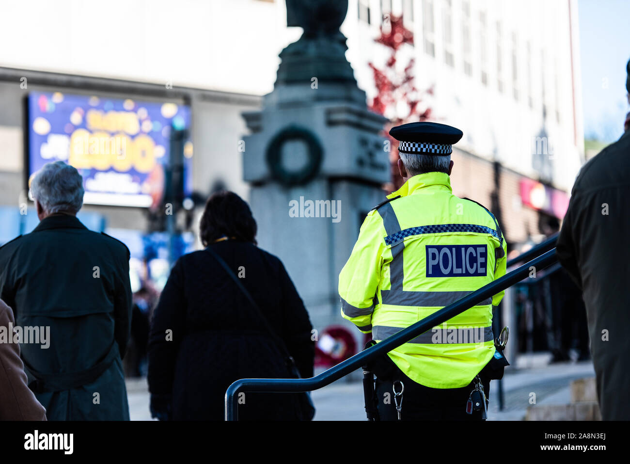 A heavy police presence at the Remembrance Day, Armistice day parade in ...