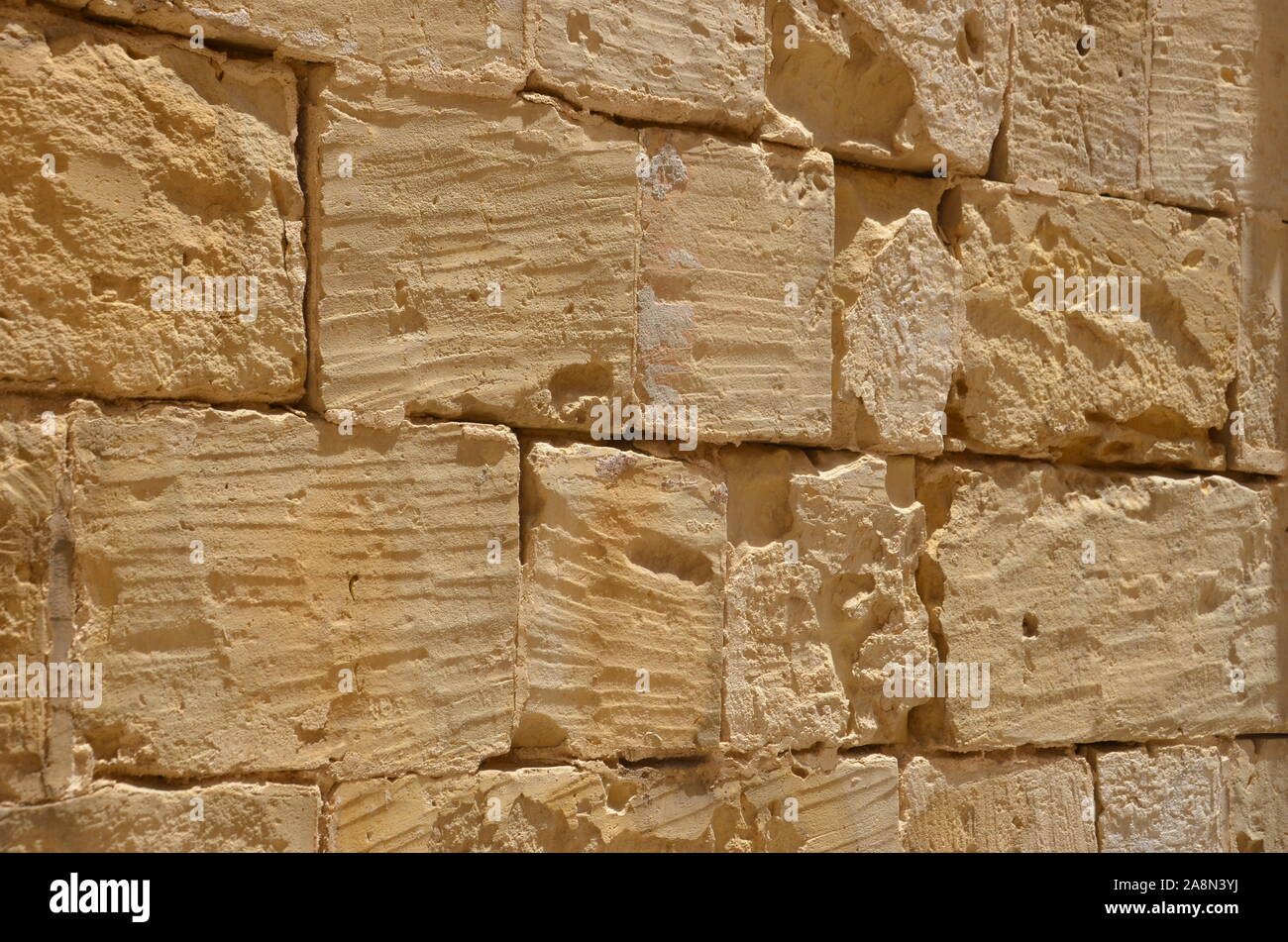 Textured Stone Wall in Mdina, 'The Silent City,' Malta Stock Photo - Alamy