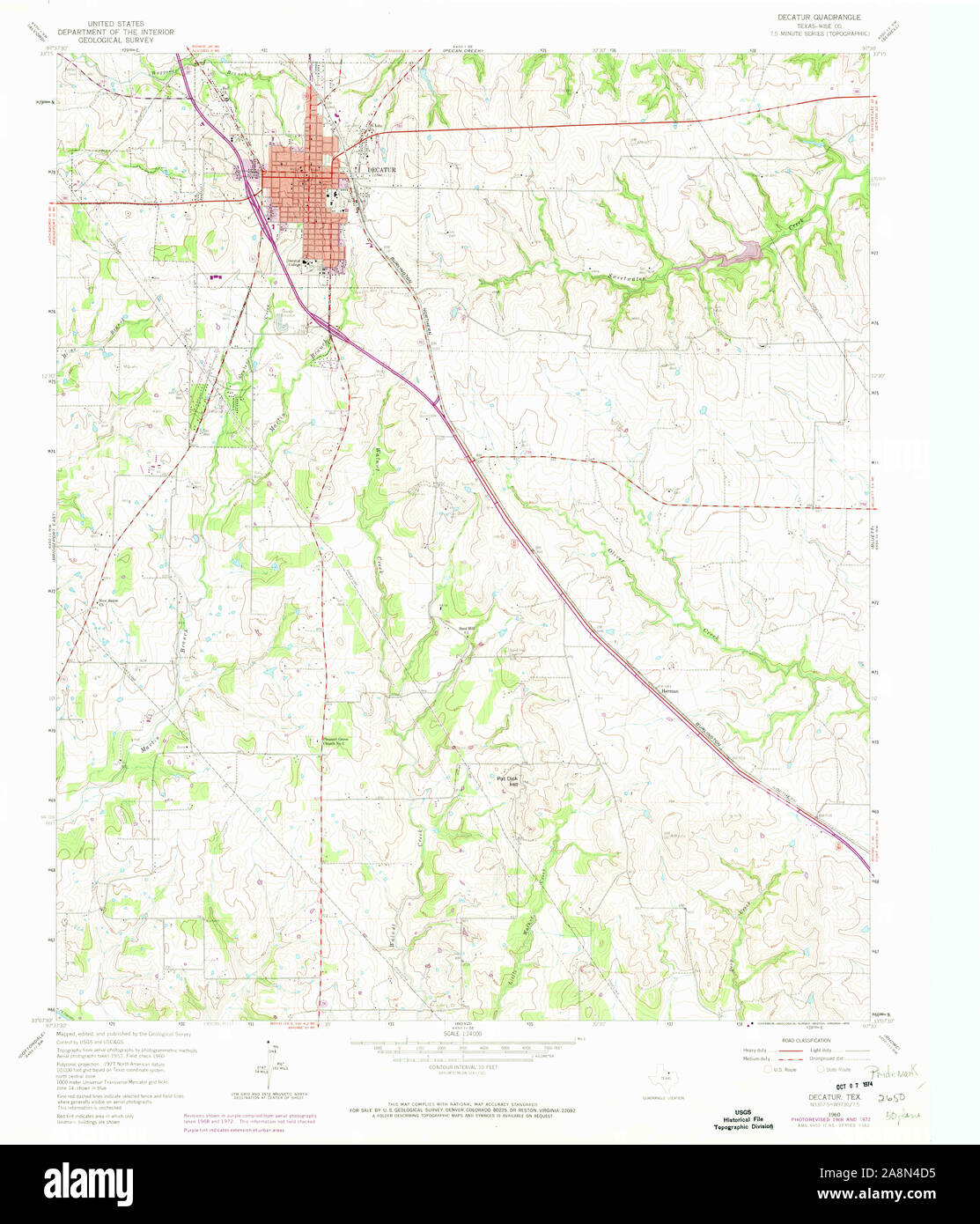 Map of decatur texas Cut Out Stock Images & Pictures - Alamy