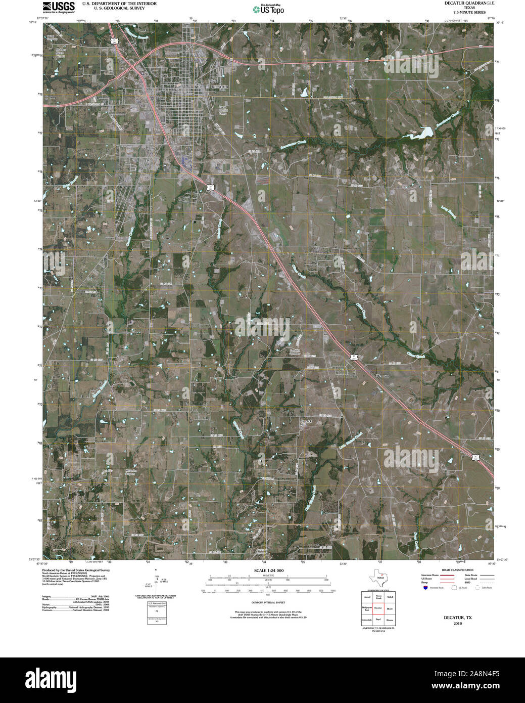 Map of decatur texas Cut Out Stock Images & Pictures - Alamy