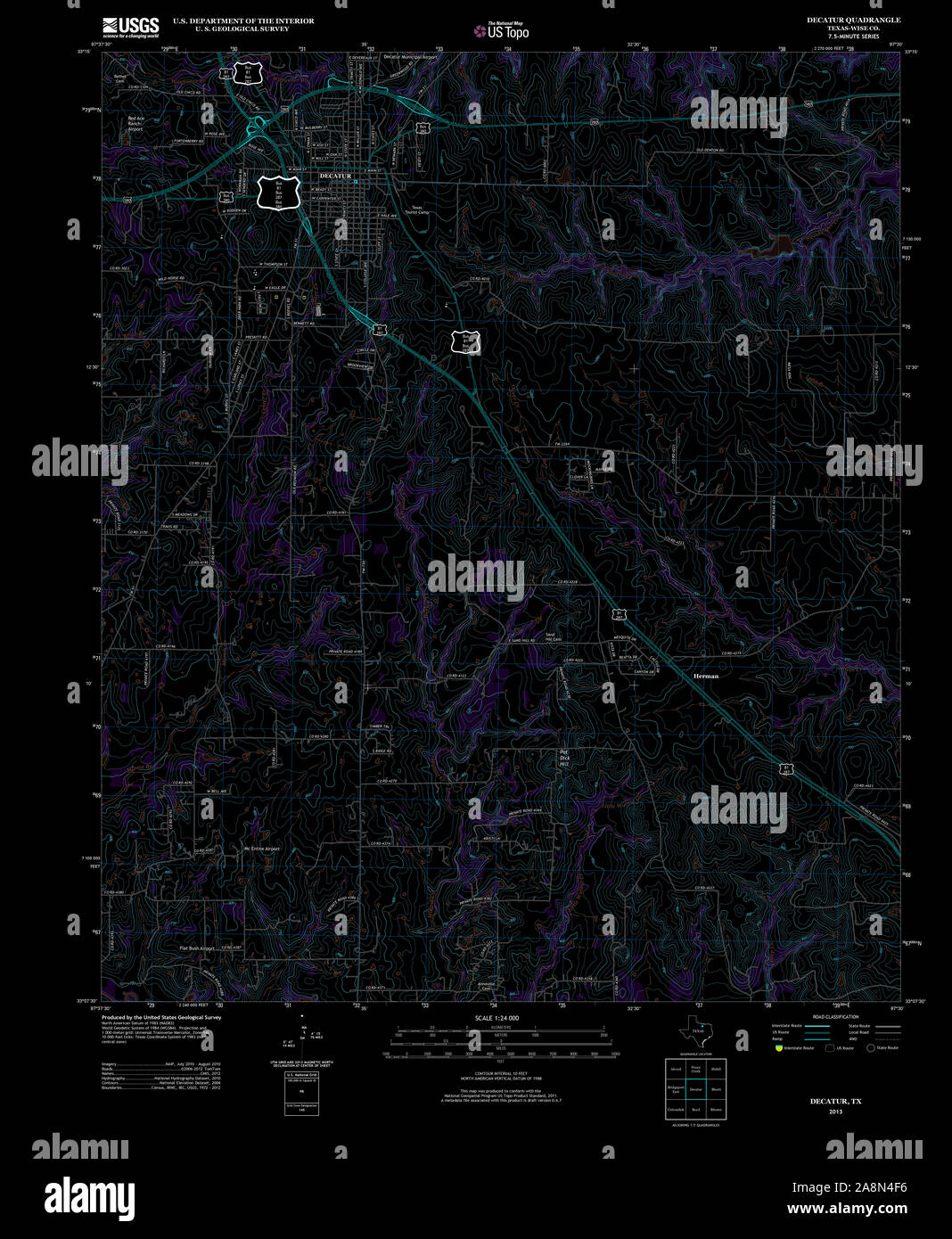 Map of decatur texas hi-res stock photography and images - Alamy