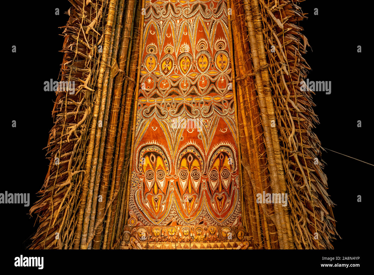 Abelam ceremonial house model detail from Maprik area, Papua New Guinea ...