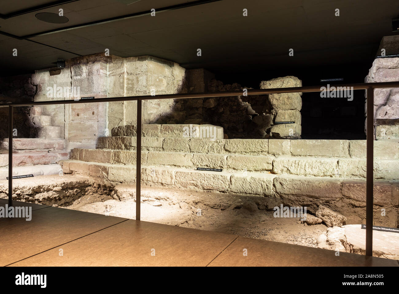 Medieval crypt of the Basel Minster or Cathedral, Switzerland Stock ...