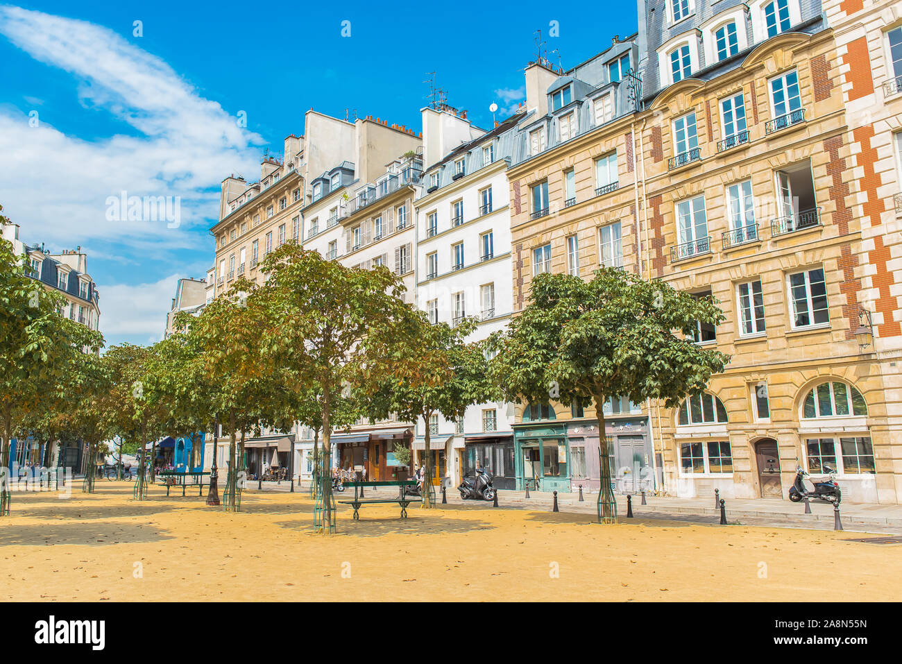 Paris, place Dauphine, beautiful place and public square, parisian ...