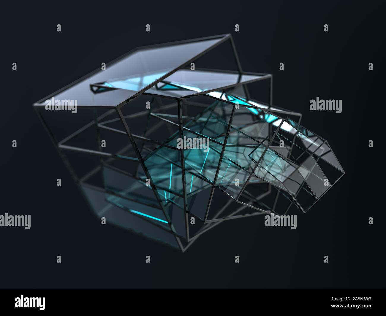Futuristic shape. Computer generated abstract background. 3D rendering ...