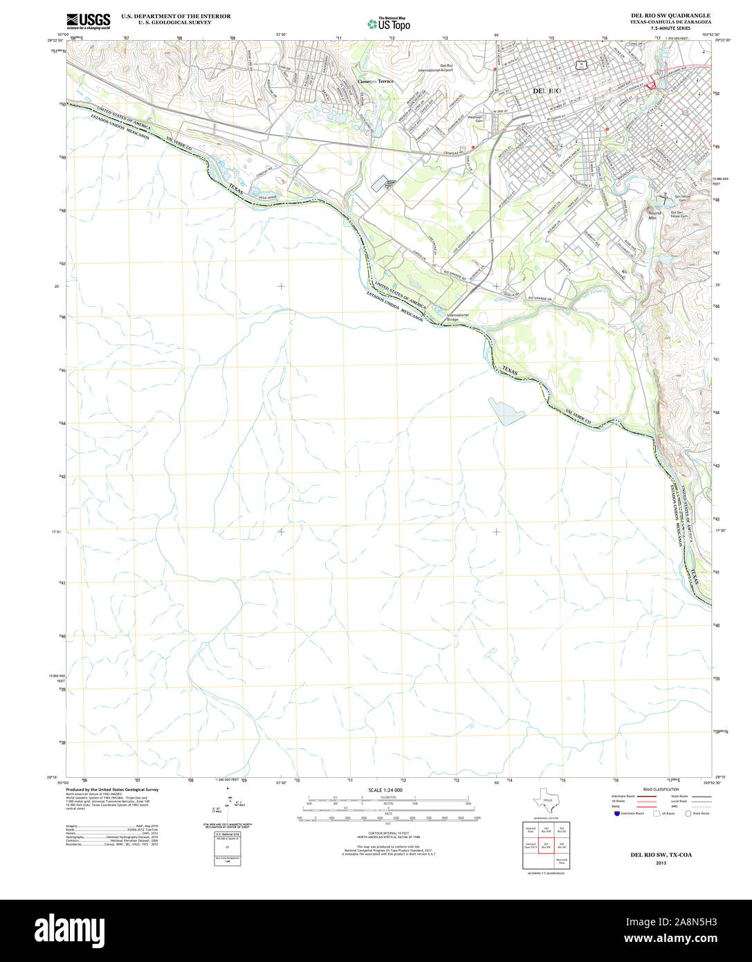 Map of del rio texas hi-res stock photography and images - Alamy