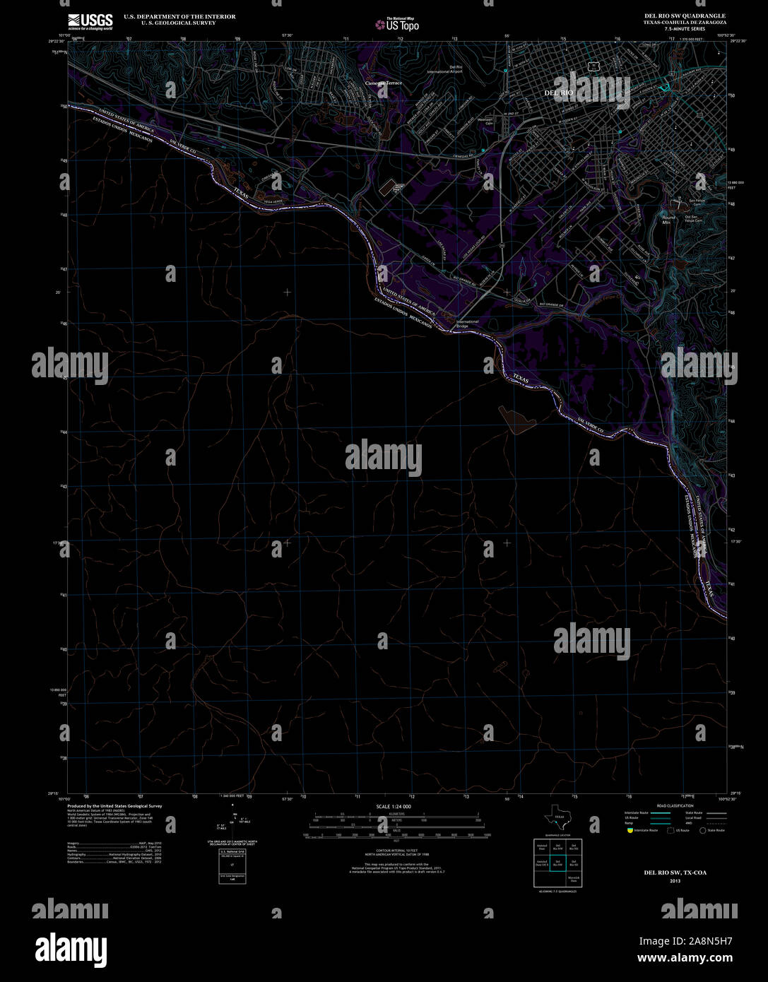 Map of del rio texas hi-res stock photography and images - Alamy