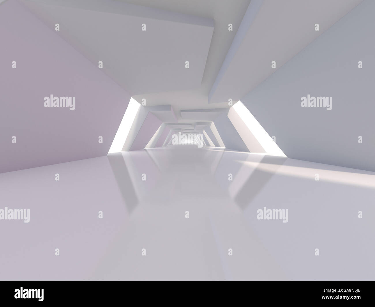 Abstract modern architecture background, empty open space interior. 3D ...