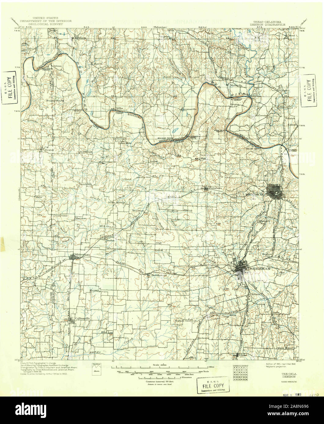 Denison map hi-res stock photography and images - Alamy