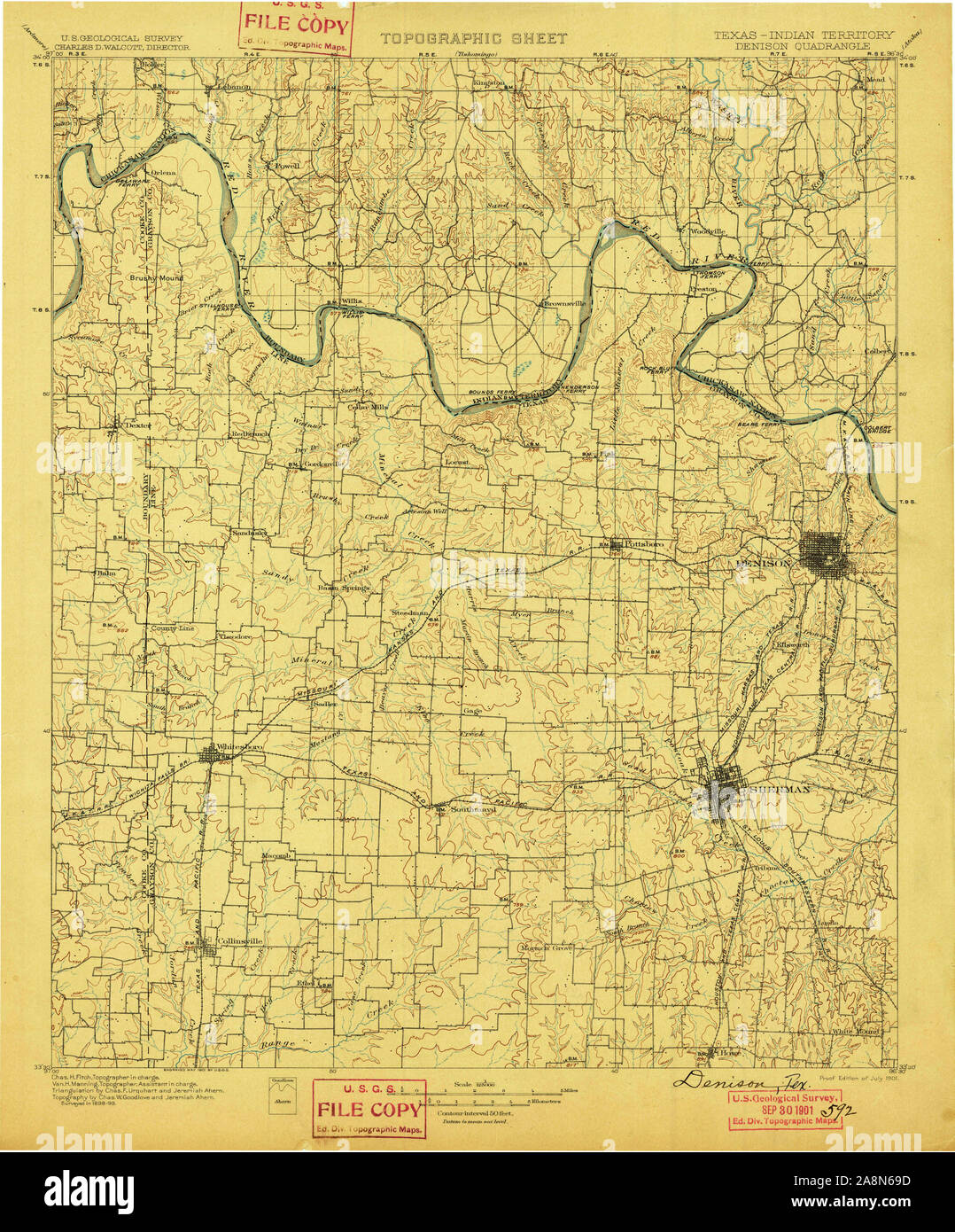 Denison map hi-res stock photography and images - Alamy