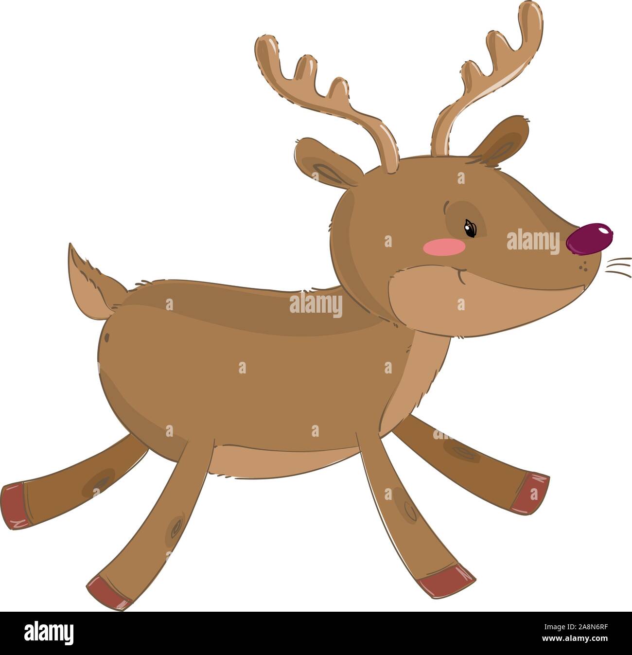 Cute reindeer running isolated on white background Stock Vector Image ...