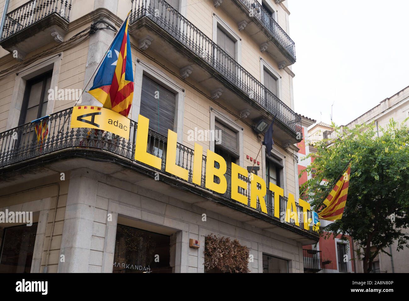 Girona, Spain - october 22, 2019: Catalonia Independence Flags on ...
