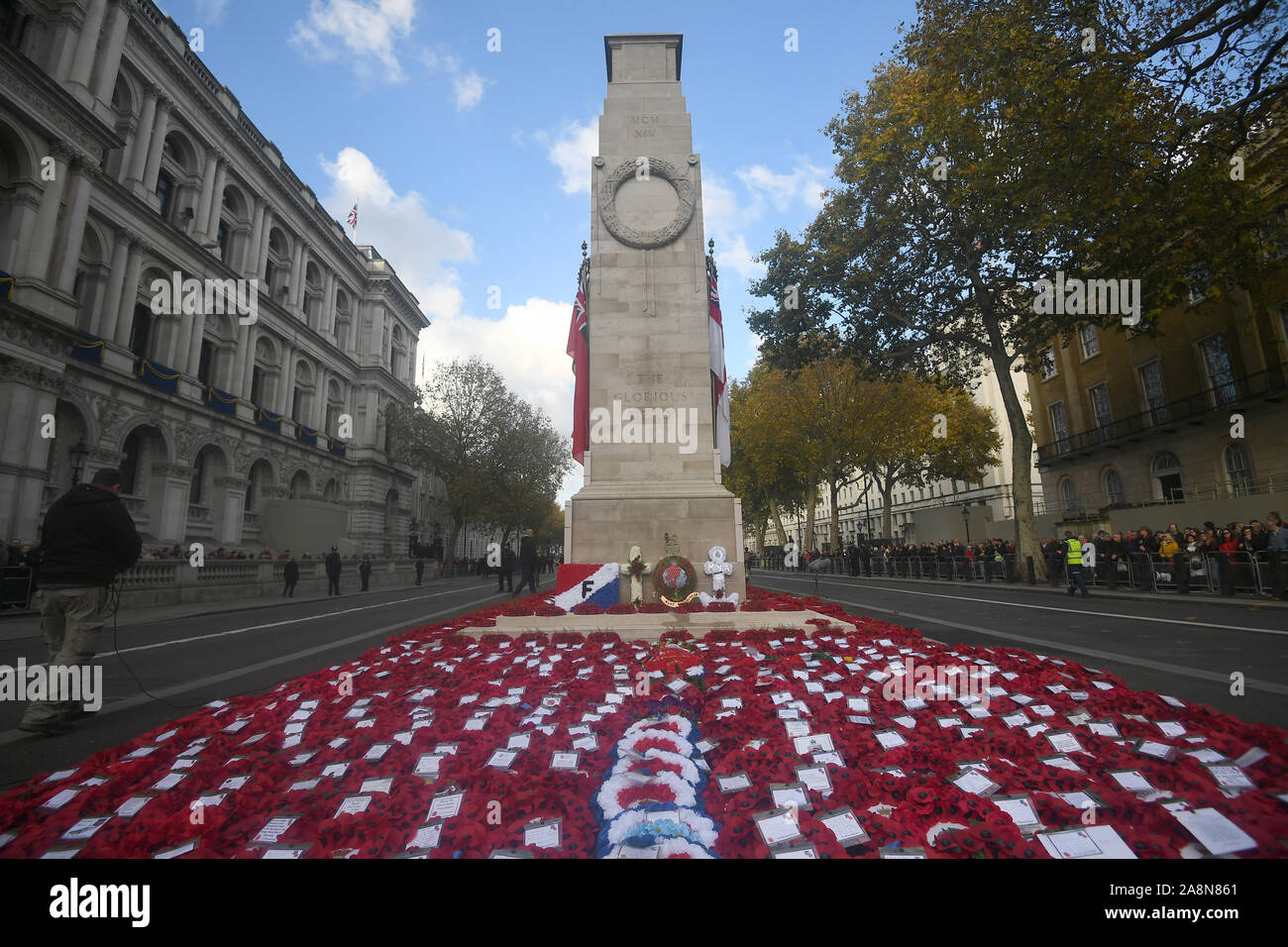 The Cenotaph memorial in Whitehall, central London after the ...