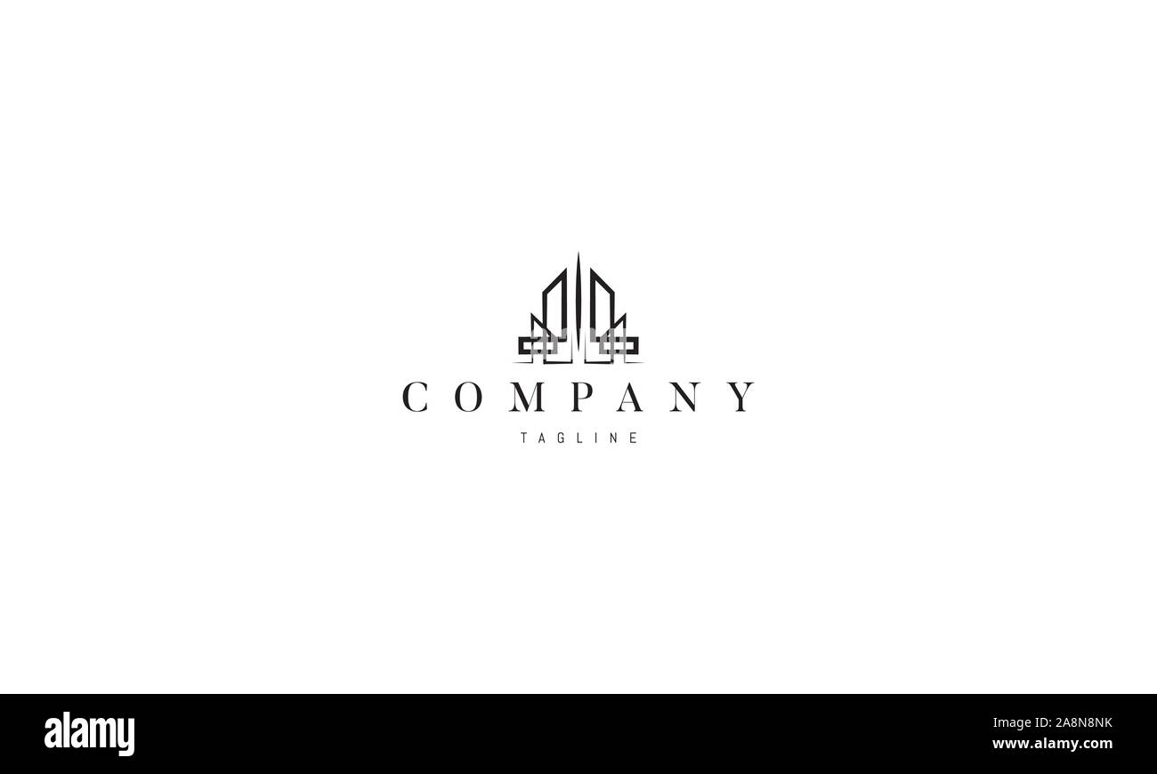 Vector logo on which an abstract image of an architectural structure ...