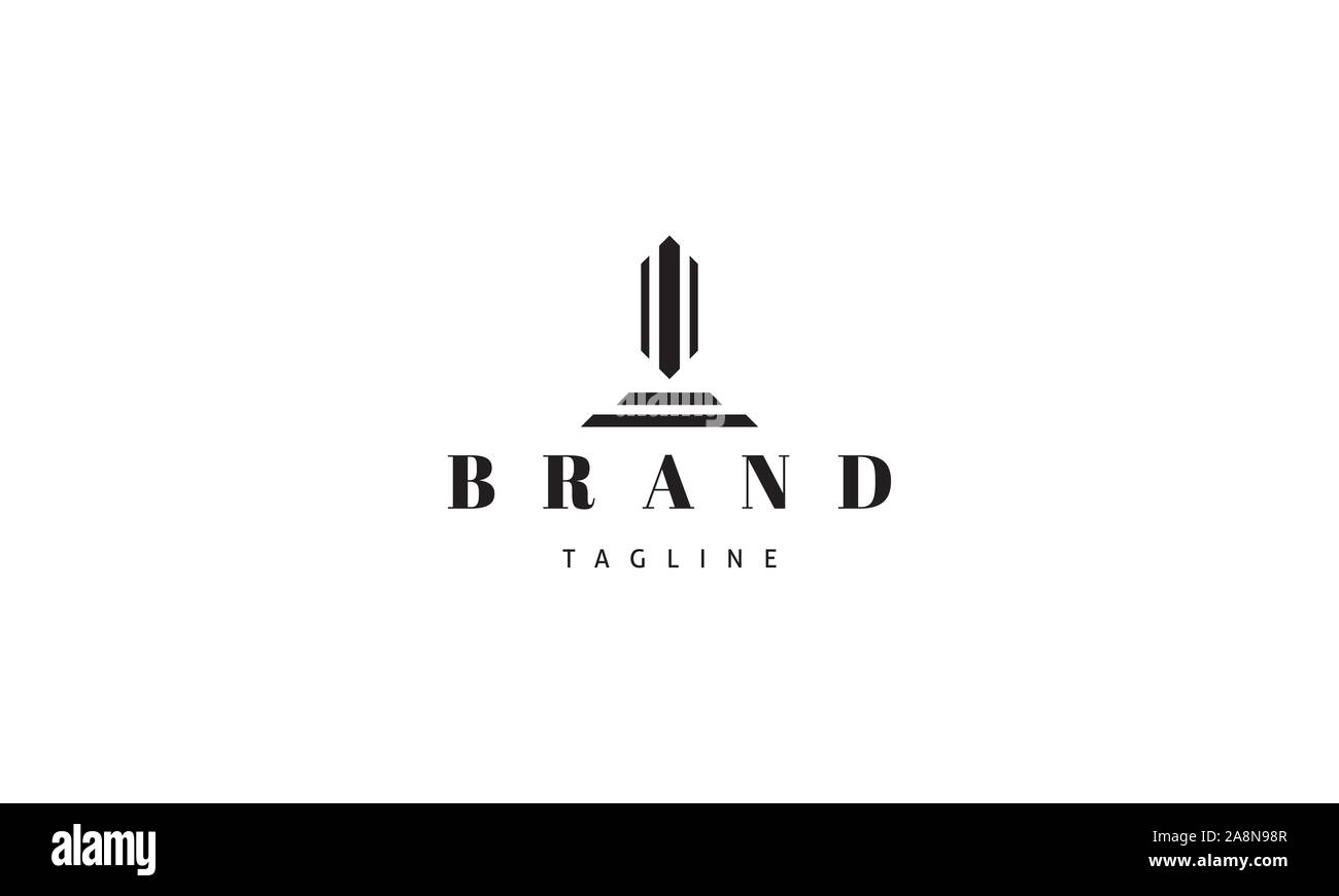 Vector logo on which an abstract image of an obelisk Stock Vector Image ...