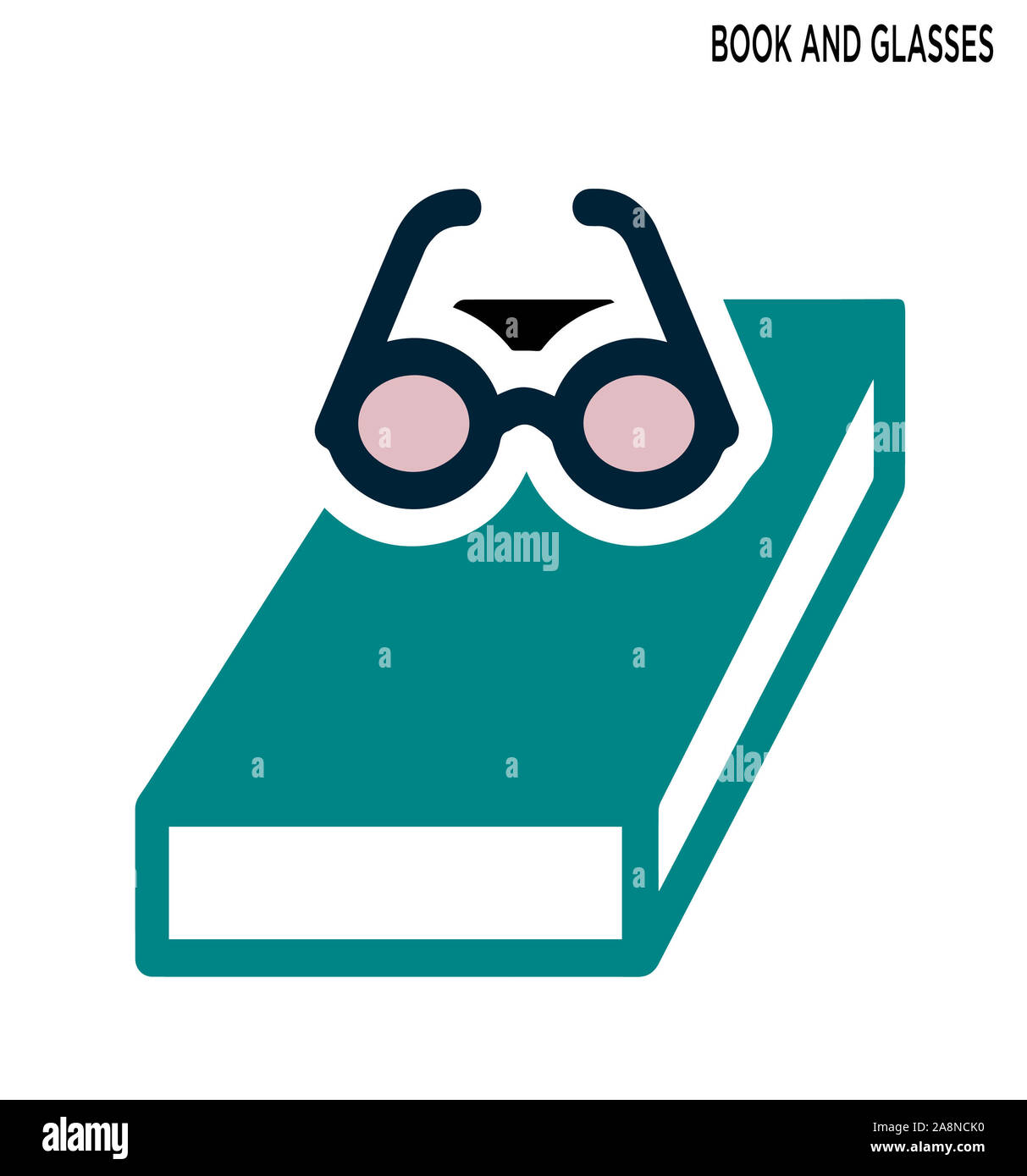 Book & glasses icon editable symbol design Stock Photo - Alamy